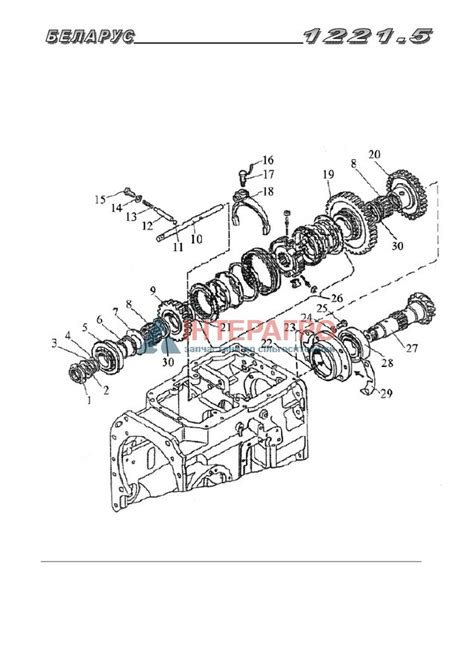 Схема - Коробка передач. Вал вторичный (24F+12R) МТЗ 1221.5