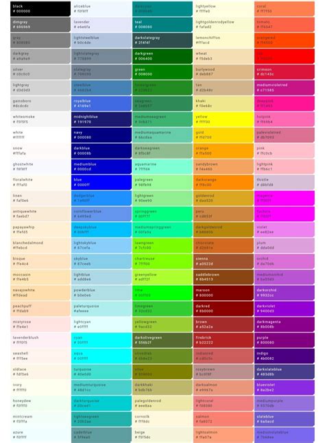Excel Background Color Names Printable Templates Free