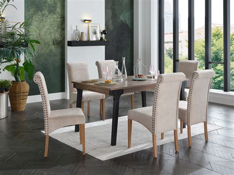 Bellona Kennedy Dining Set Wmargo Chairs Light Walnutlova Vizon