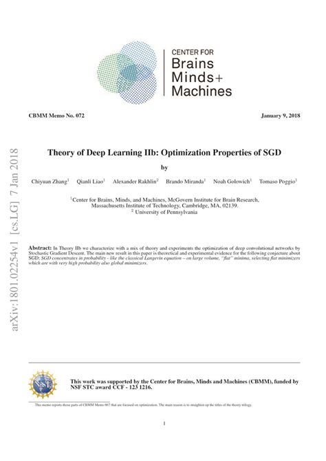 Theory Of Deep Learning Iib Optimization Properties Of Sgd Deepai