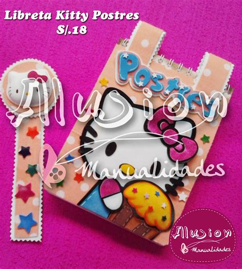 Libreta Decorada De Hello Kitty Moldes Manualidades En Goma Eva Y Foami
