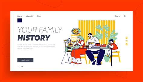 가족 건강에 해로운 먹는 웹 사이트 방문 페이지 지방 엄마 아빠와 지방 음식의 많음과 테이블에 앉아 아이들은 탄수화물과 오일 웹 페이지 배너를 포함 만화 플랫 벡터 일러스트