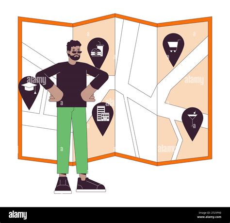 New Neighborhood Exploration 2d Linear Illustration Concept Stock Vector Image And Art Alamy