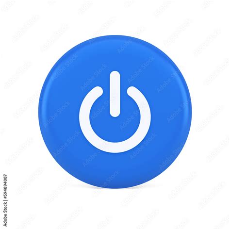 Shutdown Turn On Off Button Energy Switch Power Start Stop Web App Design D Realistic Icon