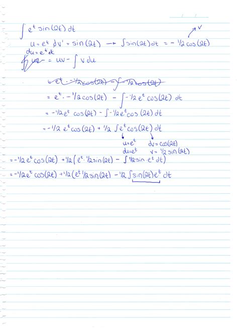 Intergration By Parts Problem Any Help Solving It Would Be Greatly