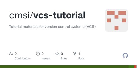 Github Cmsivcs Tutorial Tutorial Materials For Version Control
