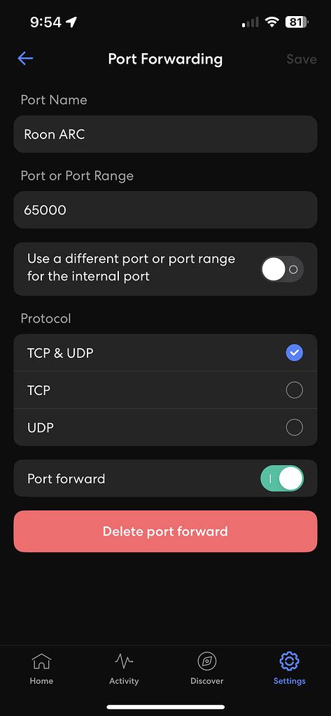 Another Arc To Core Issue Arc Port Forwarding Help Roon Labs Community
