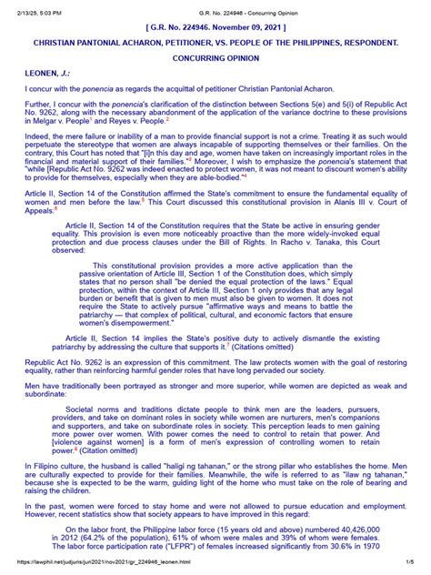 Gr No 224946 Concurring Opinion Pdf Gender Studies Feminism