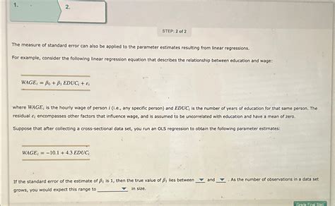 Solved Step 2 ﻿of 2the Measure Of Standard Error Can Also