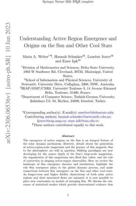 Pdf Understanding Active Region Emergence And Origins On The Sun And Other Cool Stars