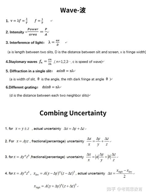 A Level物理公式大盘点 知乎