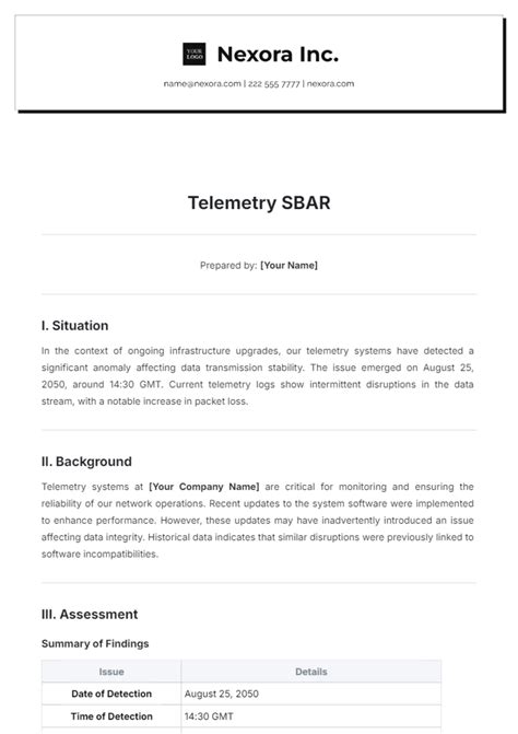 Free Sbar Template To Edit Online
