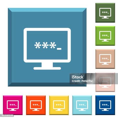 모서리 사각형 버튼에 흰색 응용 프로그램 아이콘을 입력 Lcd에 대한 스톡 벡터 아트 및 기타 이미지 Lcd 감시 들어가기 Istock