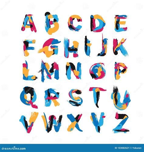 Vector Set With Hand Drawn With Brush Spots And Smears Elements Abc Vector Set With Hand Drawn With Brush Spots And Smears Elements Abc
