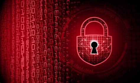 Premium Vector Closed Padlock On Digital Background Cyber Security