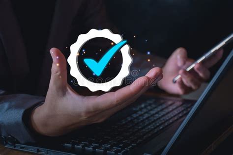 Quality Assurance Concept Business People Show High Quality Assurance Mark Good Service