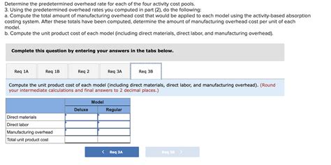 Solved Determine The Predetermined Overhead Rate For Each Of The Four Course Hero