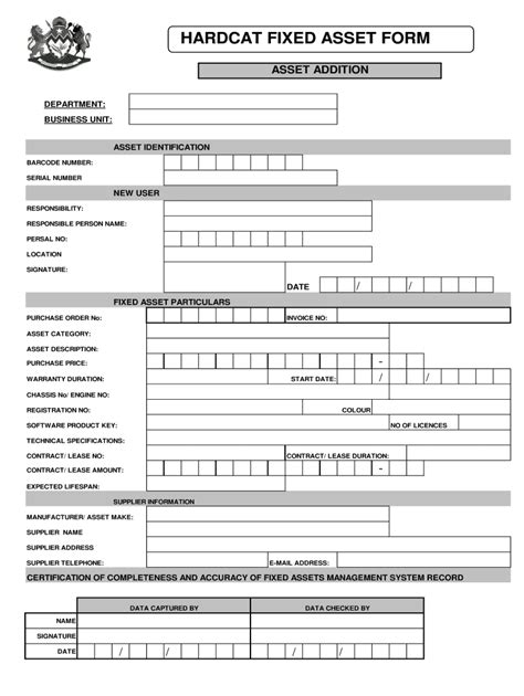 Fillable Online Asset Addition Form Xls Fax Email Print Pdffiller