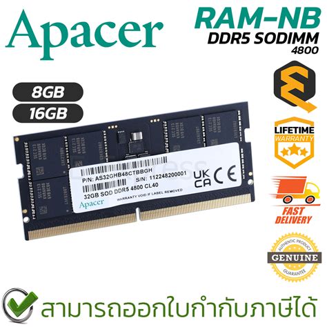 Apacer Ram Nb Ddr5 Notebook Memory Module Sodimm 4800 8gb 16gb แรม
