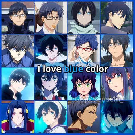 I Love Blue Color 💙 Anime Hair Color 💙 Anime Guys Anime Chibi Anime