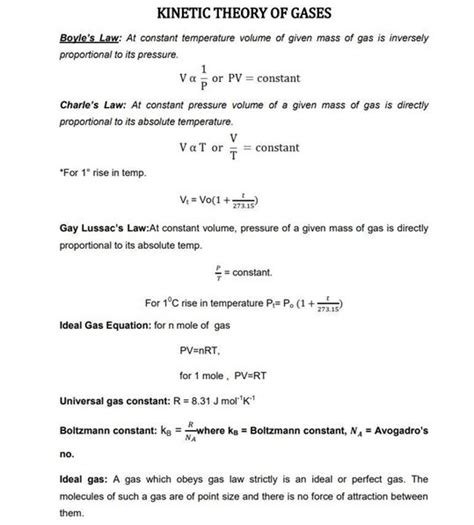CBSE Class Physics Revision Notes Chapter Kinetic Theory