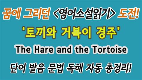 토끼와 거북이 경주 The Hare And The Tortoise 꿈에 그리던 영어소설읽기 도전 단어 발음 문법 독해 듣기 총정리 Youtube