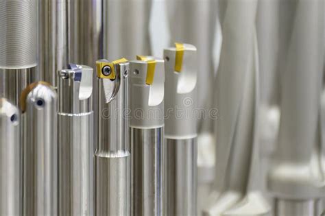 Close Up Scene The Group Special Purpose Tool For Cnc Lath Machine Stock Image Image Of Lathe