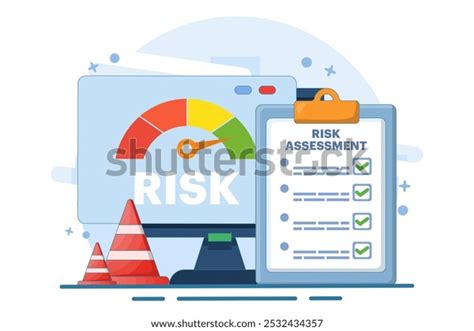 Risk Assessment Concept Speedometer Risk Management Stock Vector