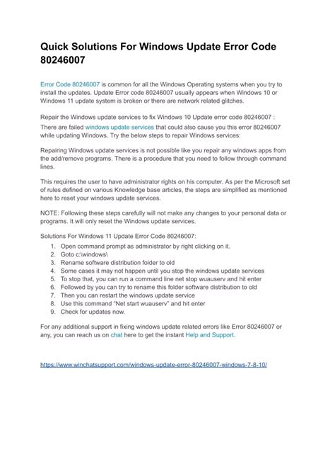 PPT Quick Solutions For Windows Update Error Code PowerPoint Presentation ID