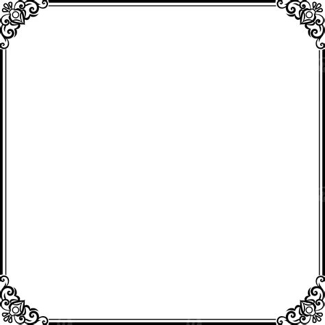 사각형 테두리 검은 꽃 모서리 이중선 직사각형 테두리 국경 추상 테두리 Png 일러스트 및 Psd 이미지 무료 다운로드 Pngtree