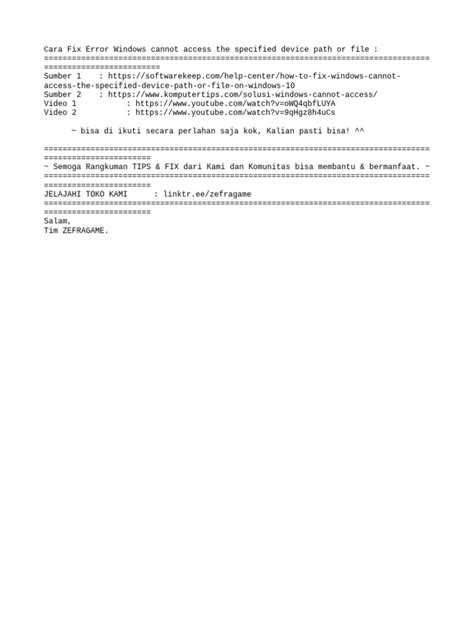 Fix 13 Cara Fix Windows Cannot Access The Specified Device Path Or