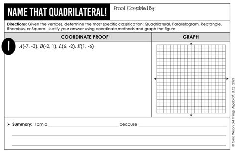 Quadrilateral Coordinate Proofs All Things Algebra
