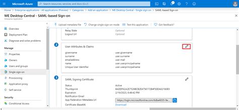 Configuring Saml Authentication Settings In Endpoint Central Msp For Azure