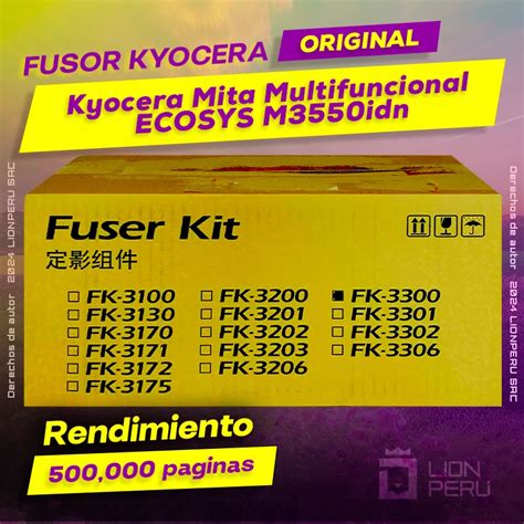 Fusor Kyocera M3550idn Original Para Multifuncional Ecosys