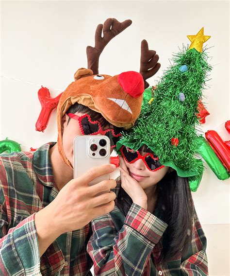[당일발송] 루돌프 모자 크리스마스 파티 모자 인형 탈 소품 에이블리