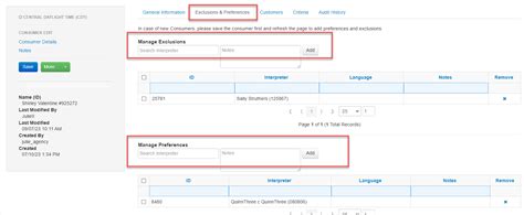 Setting Exclusions And Preferences For Interpreters Consumers And