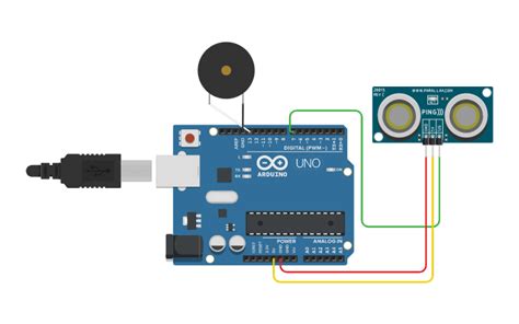 Circuit Design Lat2 Ultrasonic Tinkercad