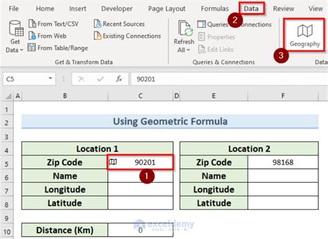 How To Find Distance Between Zip Codes In Excel Using Formula