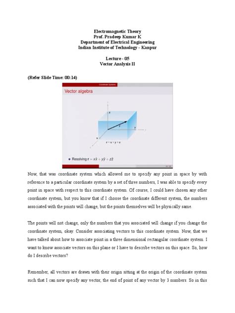 Lec 5 Pdf Euclidean Vector Cartesian Coordinate System