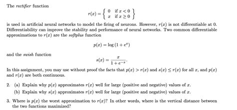 Solved The Rectifier Function Rx 0x If X
