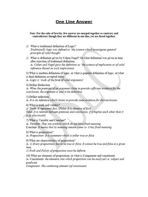 246446240 Law Bls Llb Sem 1 Logic Notes One Line Answer Pdf Logic Deductive Reasoning