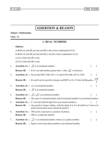 02 assertion and reason type questions work sheet pdf free download
