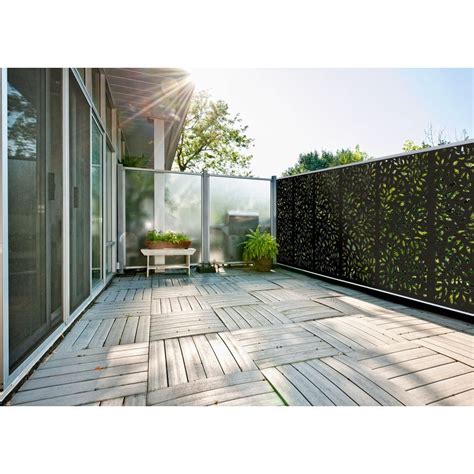 Modinex 6 Ft X 3 Ft Espresso Brown Decorative Composite Fence Panel In The Botanical Design