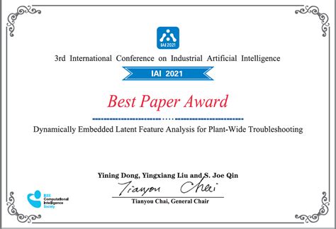 Best Paper Award At International Conference Department Of Data Science