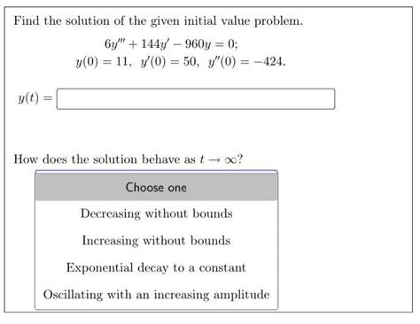Solved Find The Solution Of The Given Initial Value Problem Chegg