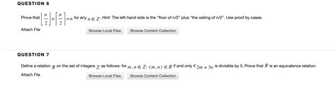 Solved QUESTION N N Prove That N For Any N E Z Hint Chegg Com