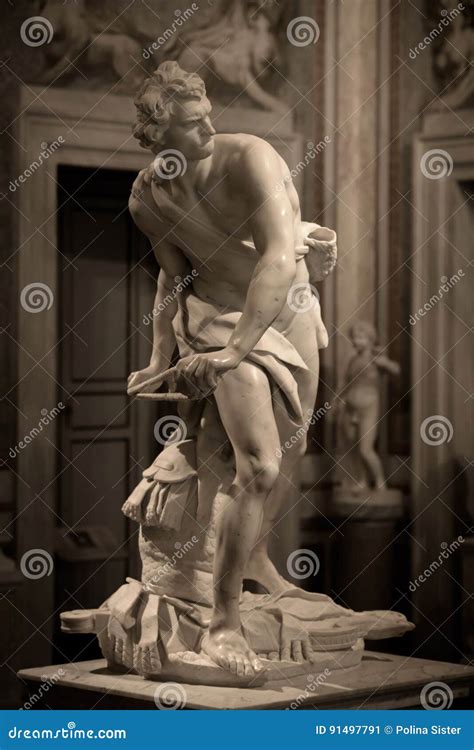Marble Sculpture David By Gian Lorenzo Bernini Editorial Photo Image
