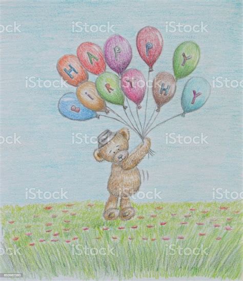 Teddy Bear Birthday Balloons Stock Illustration Download Image Now