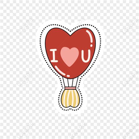 발렌타인 일러스트 데이 손으로 그린 사랑 열기구벽지축하 Png 일러스트 무료 다운로드 Lovepik