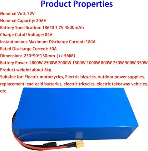 Freedoh Bater A De Litio De V Ah Ah Ah Bater A Recargable De Motocicleta El Ctrica